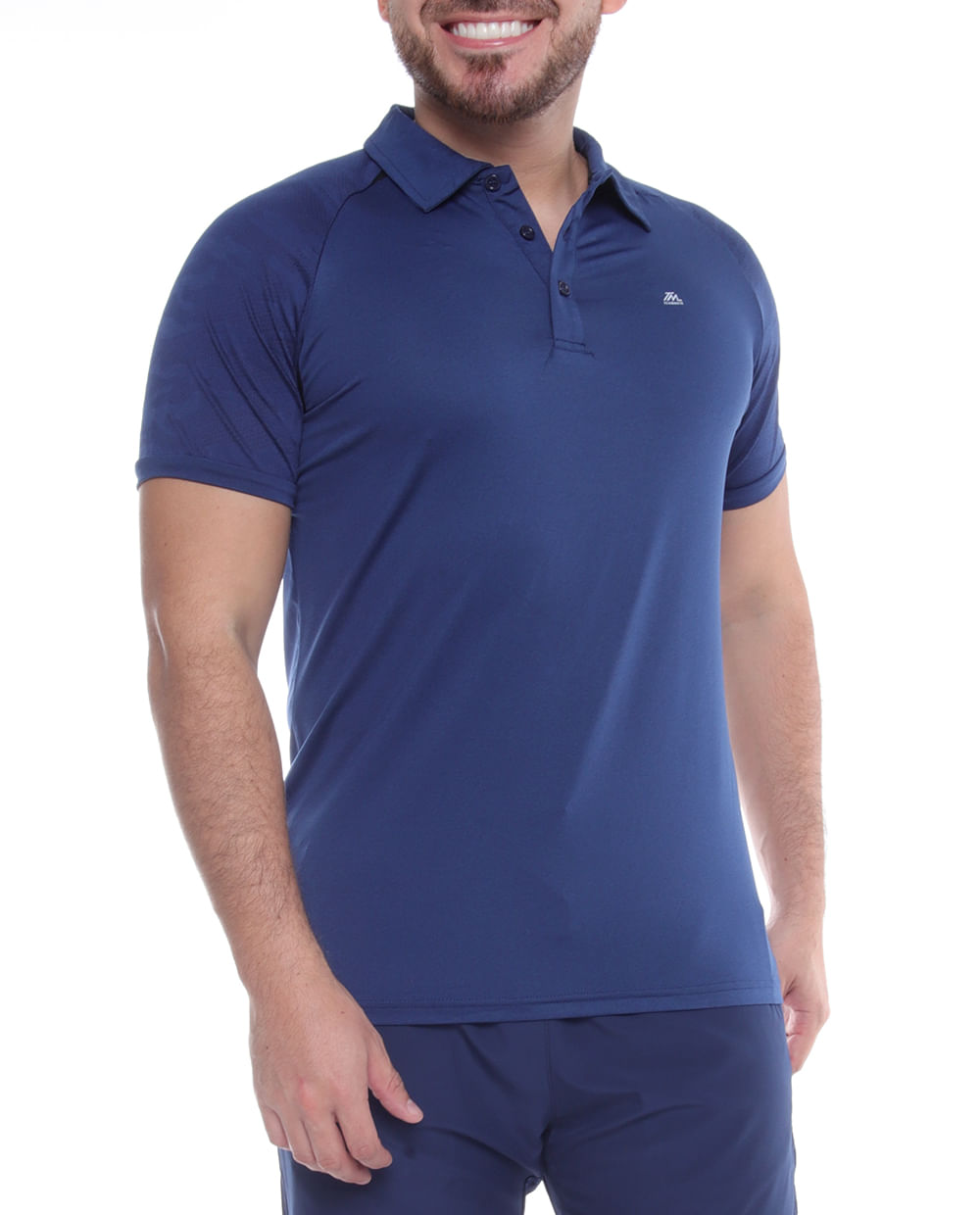 Camisa tipo polo print reflectivo navy para hombre - Siman Guatemala