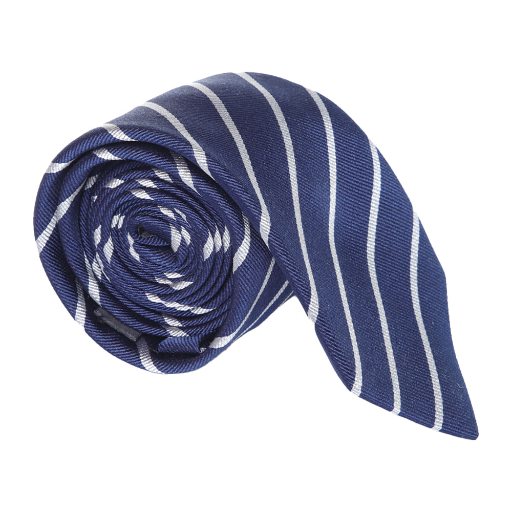 Corbata de seda Unexpected navy rayada para hombre - Siman El Salvador