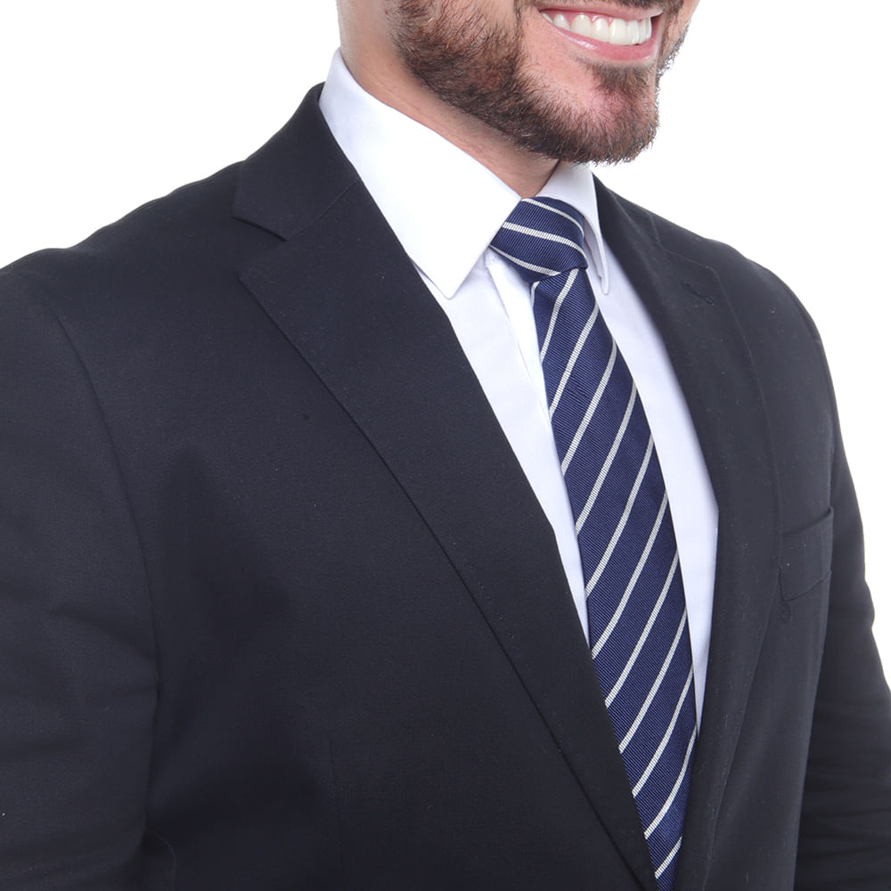 Corbata de seda Unexpected navy rayada para hombre - Siman El Salvador