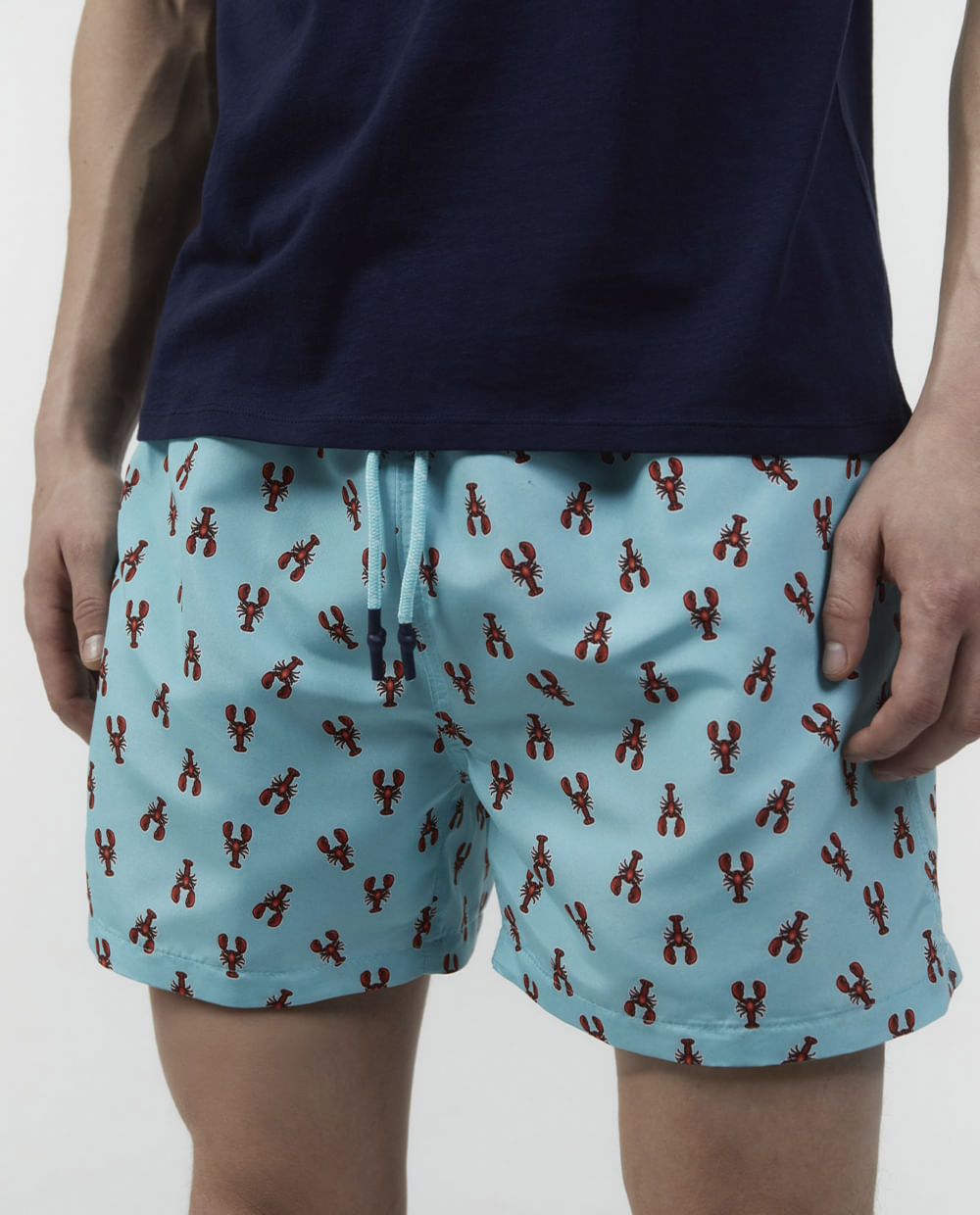 Sfera Traje de baño celeste mini print langostas para hombre - Siman ...