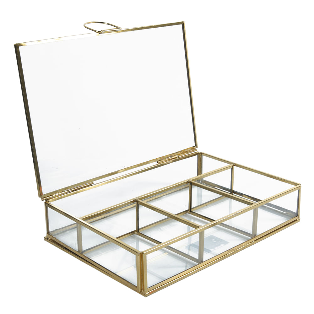 Joyero de vidrio y metal - Siman El Salvador