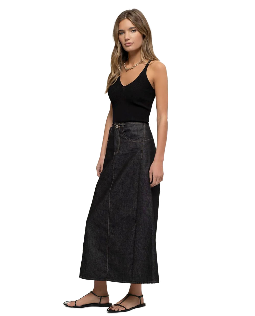 Camiseta Mine tank top negra de tirantes para mujer - Siman Costa Rica