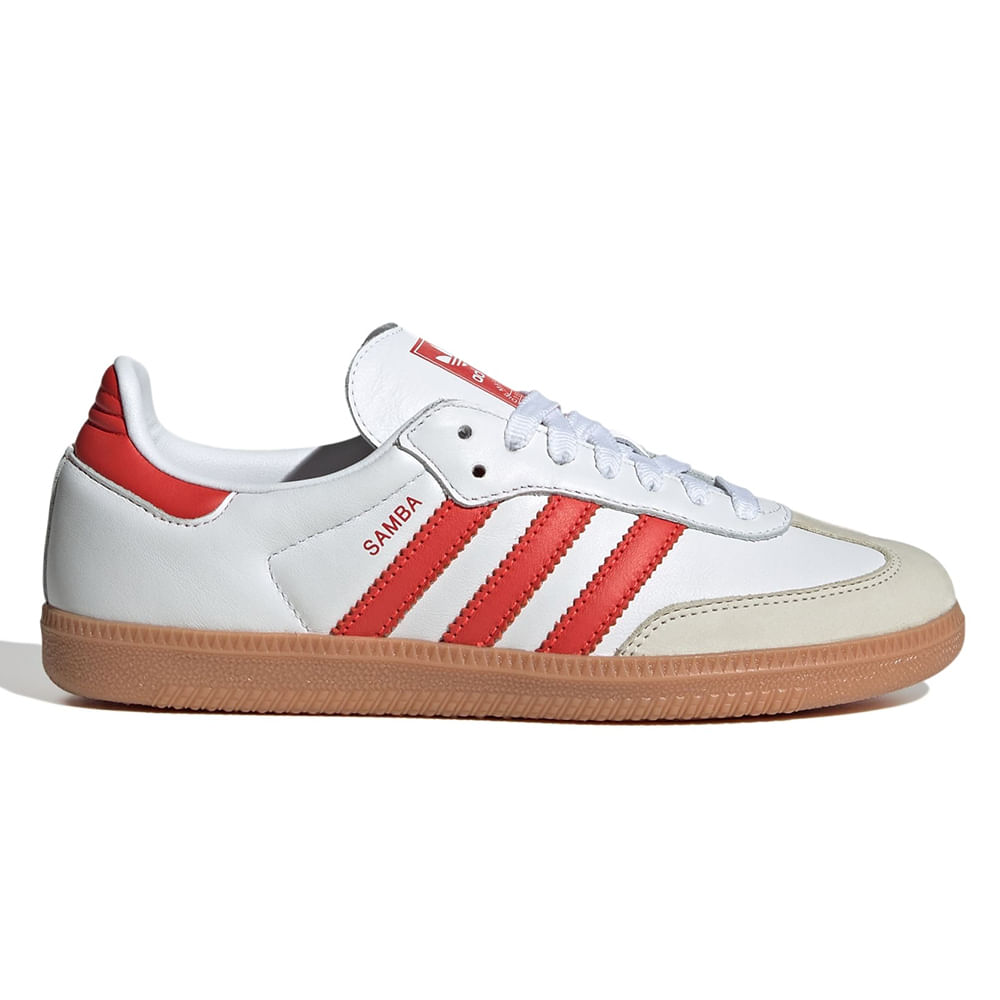 Zapato Adidas Originals Samba OG casual color blanco/rojo para mujer ...