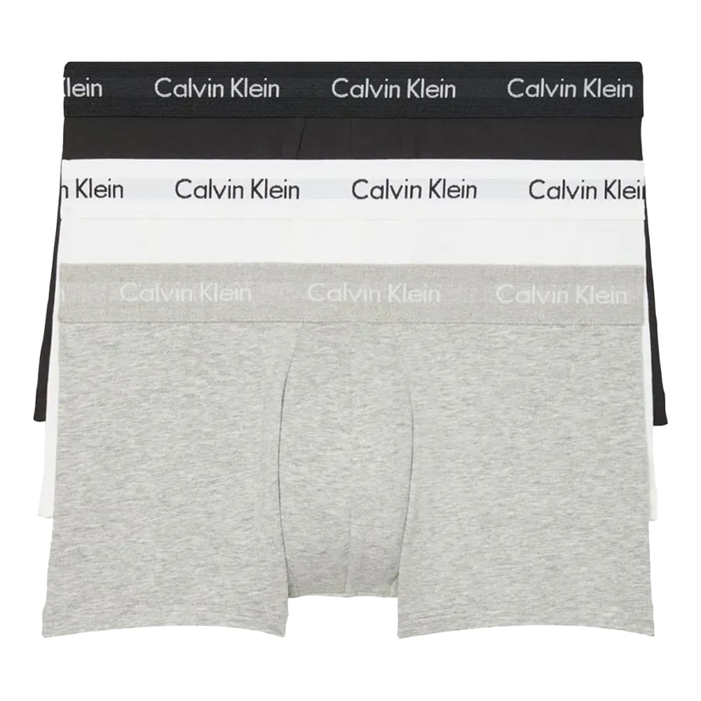 Pack de 3 boxers Calvin Klein trunks negro, blanco y gris para hombre