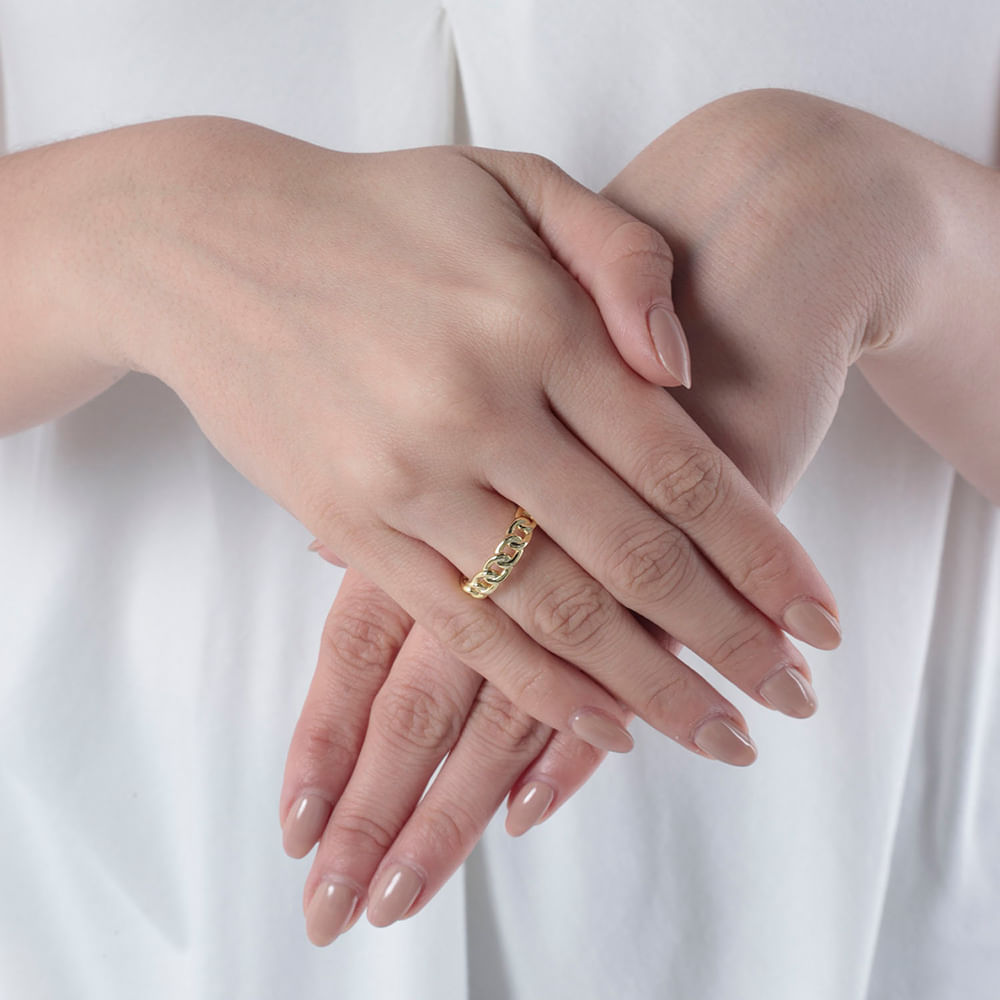 Anillo de plata dorado talla 7 para mujer - Siman El Salvador