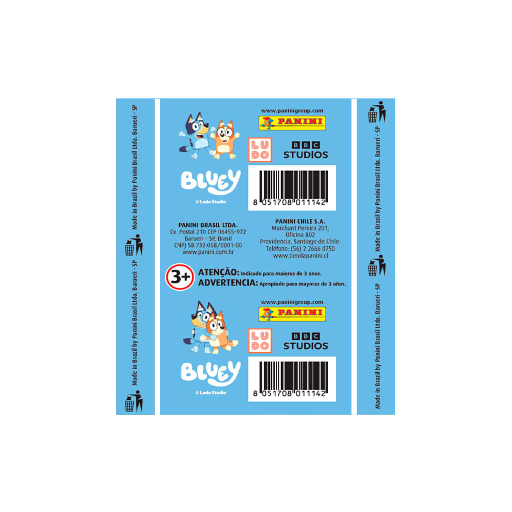 Sobres 5 stickers Panini Bluey - Siman El Salvador