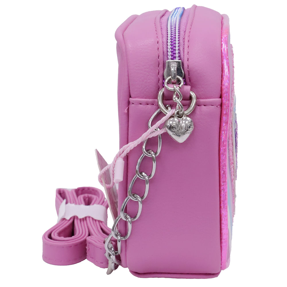 Cartera multicolor con estampado de corazones para niña