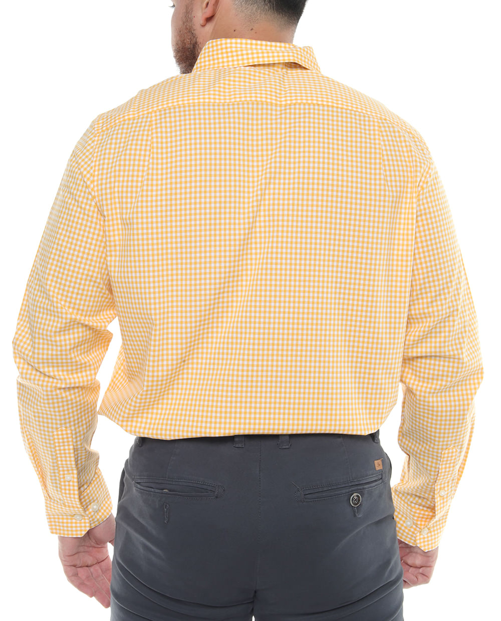 Camisa casual Nautica amarillo mostaza cuadriculada para hombre - Siman ...