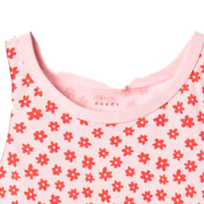 Vestido rosado con estampado de flores para niña - Siman Guatemala