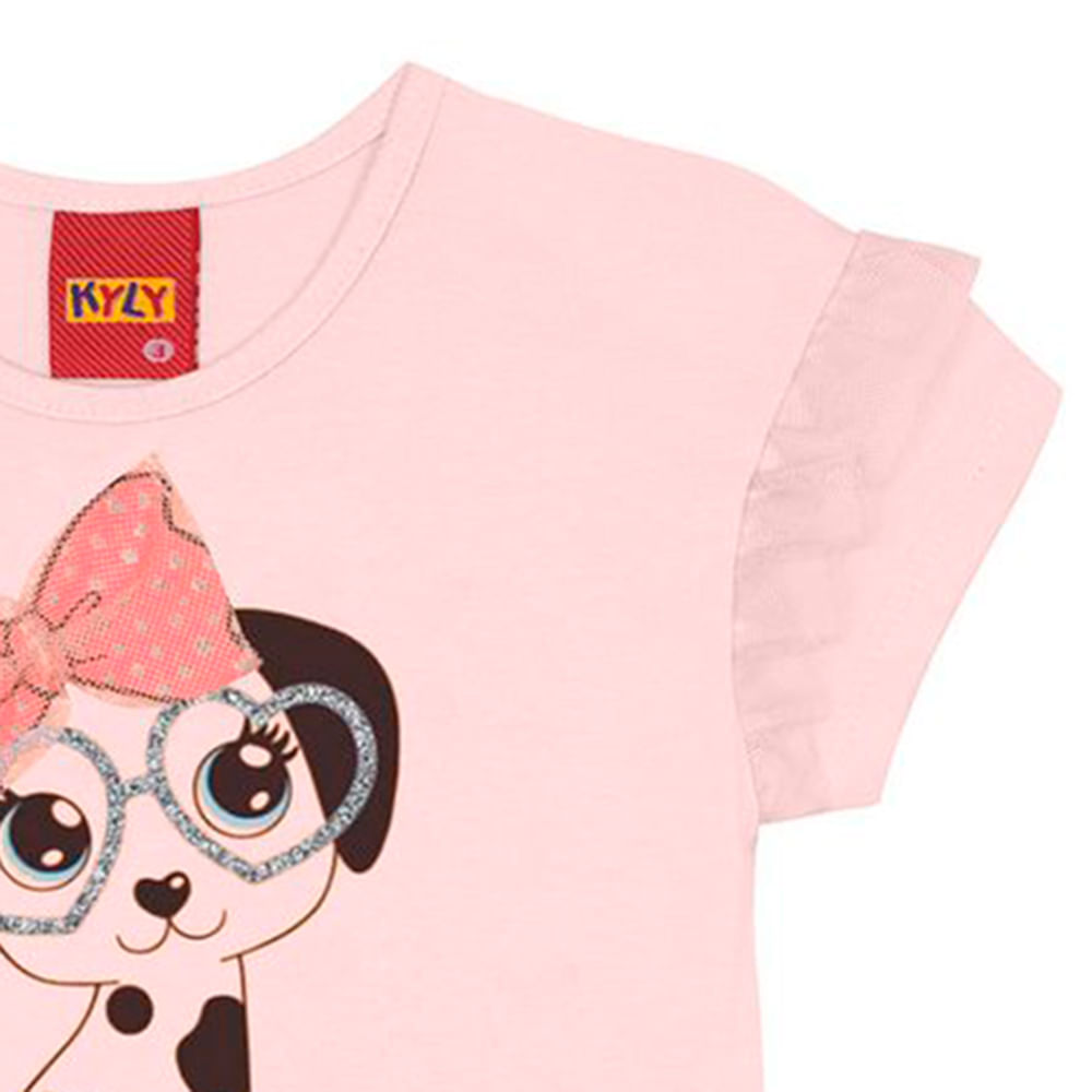 Blusa rosada con estampado para niña