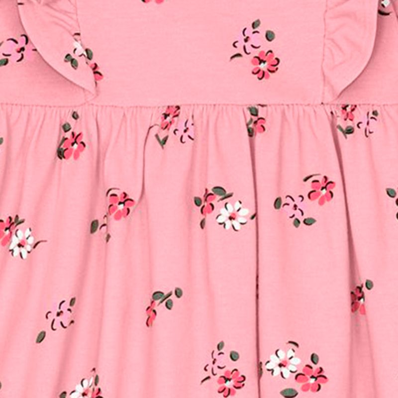 Vestido rosado con estampado de flores para niña - Siman Costa Rica