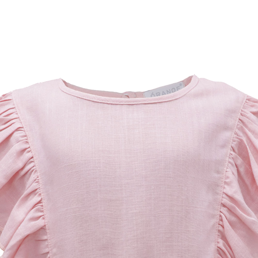 Blusa rosada sólido para niña