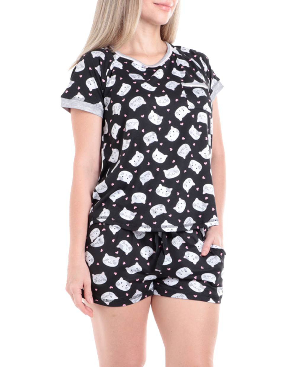 Pijama con short Rene Rofe estampada para mujer - Siman Costa Rica