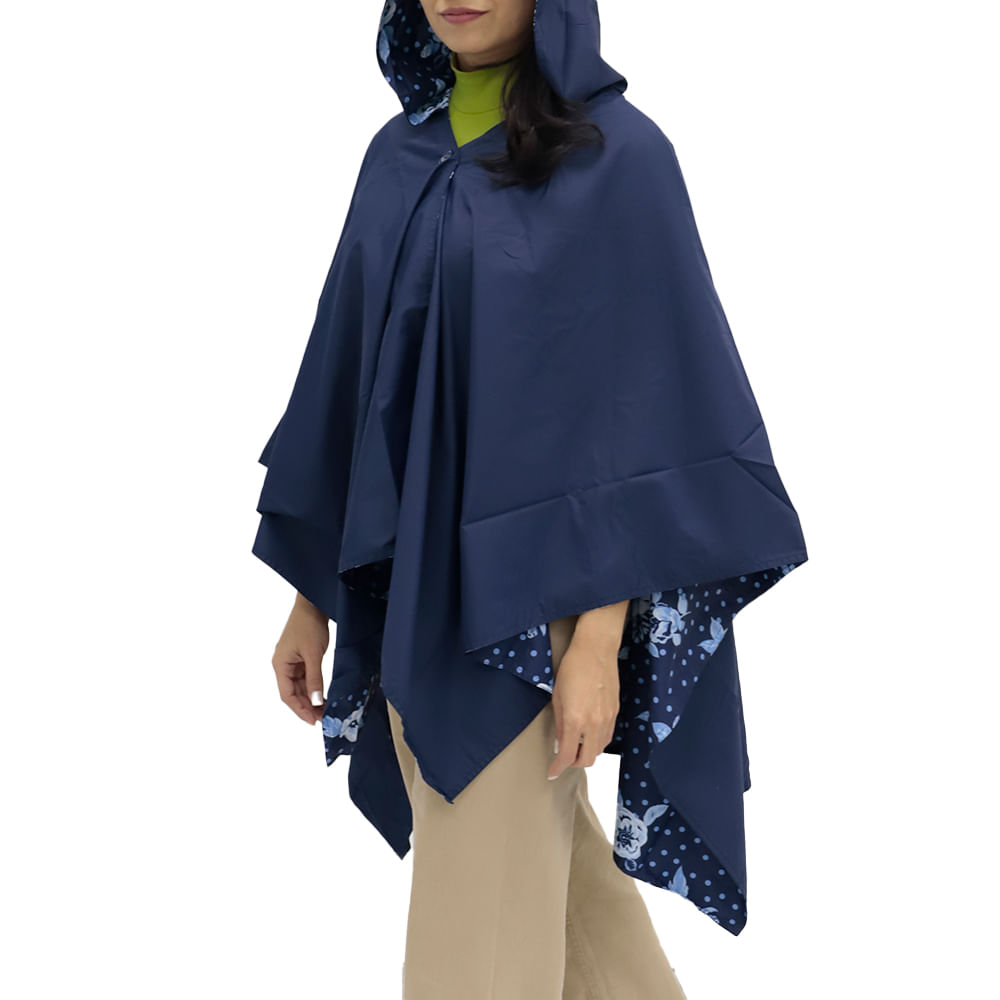 Capa impermeable Capelli color azul reversible para mujer - Siman Nicaragua