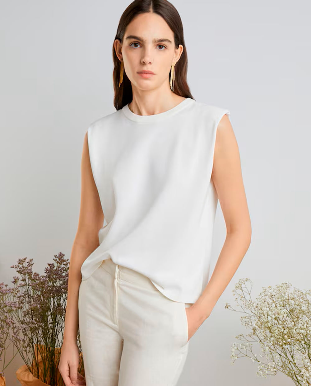 Camiseta Easy Wear tank top blanca para mujer - Siman El Salvador