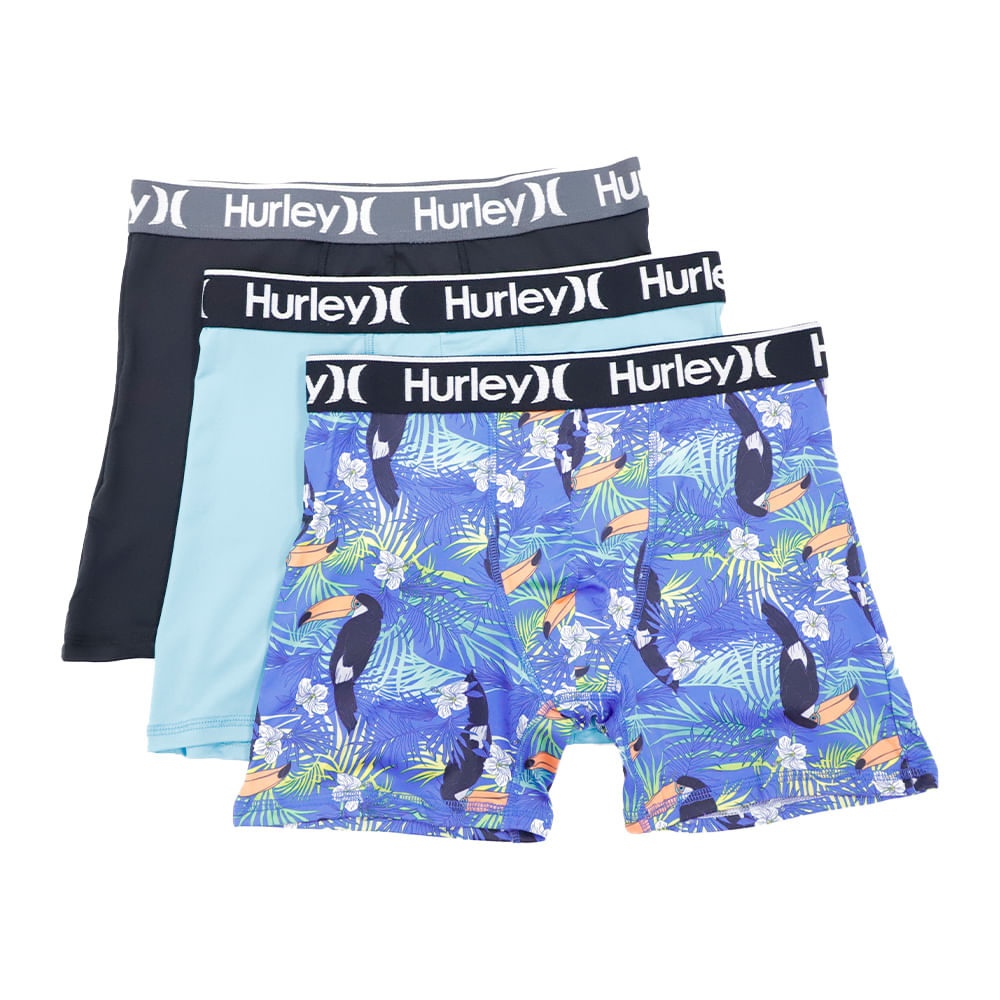 Pack de 3 boxers briefs Hurley multicolor para hombre