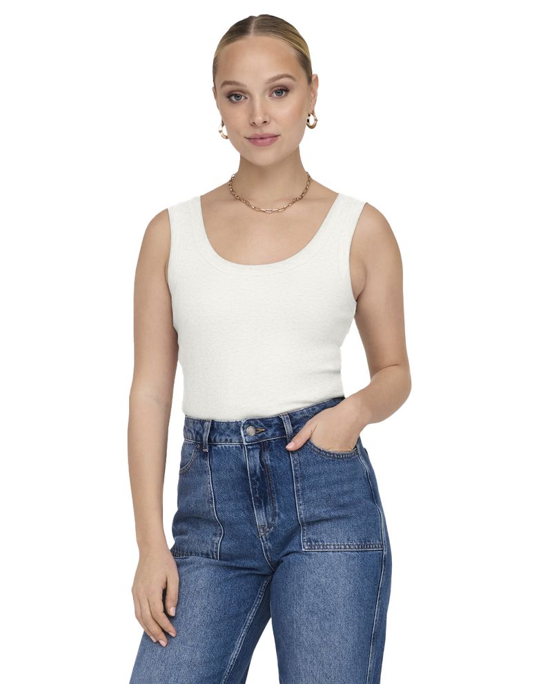 Camiseta Only tank top blanca para mujer - Siman Costa Rica
