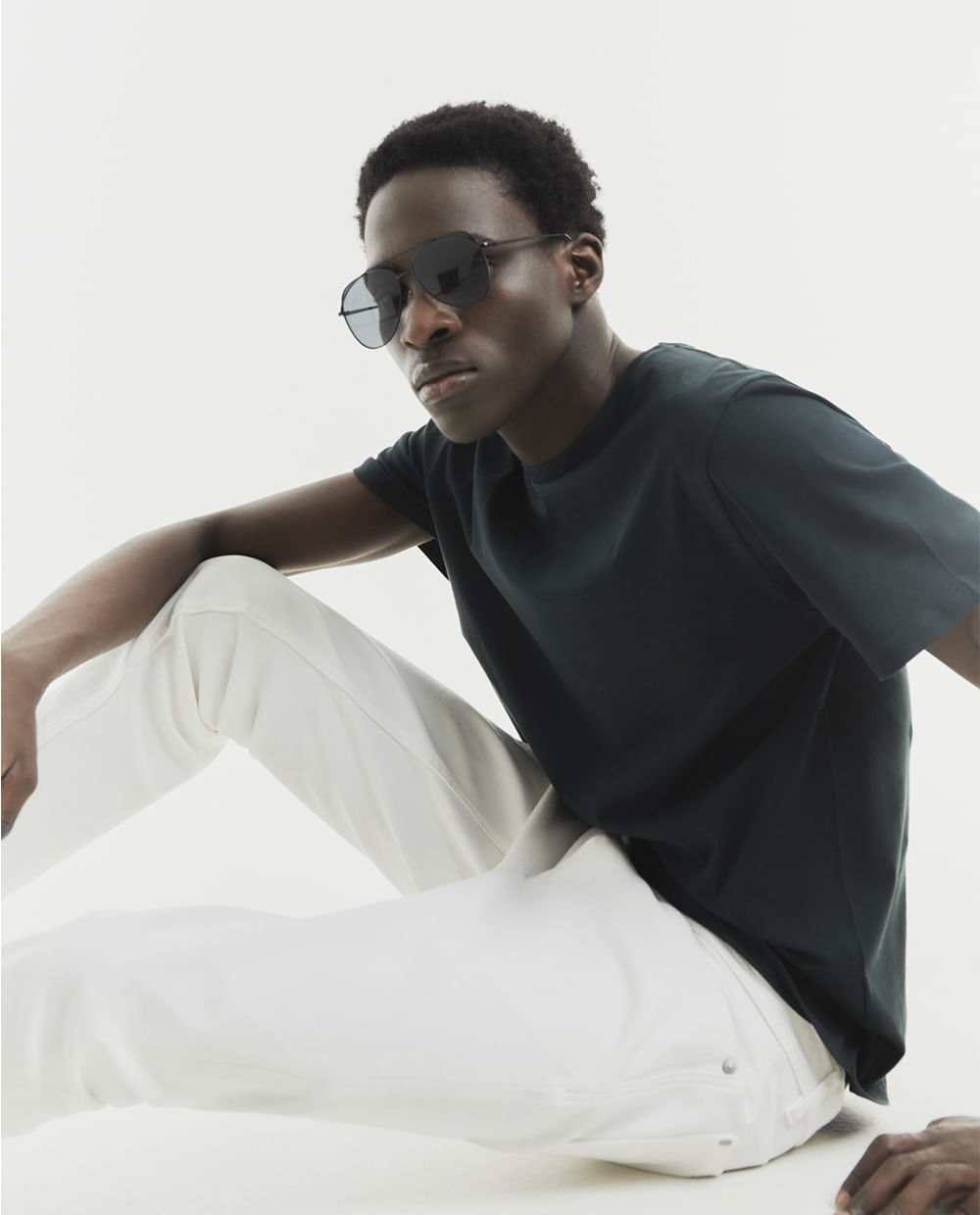 Camiseta básica Sfera regular fit verde oscuro para hombre - Siman El ...