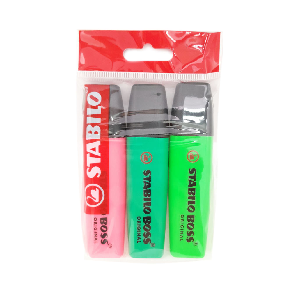 Set de marcadores Stabilo Boss original 3 piezas - Siman El Salvador