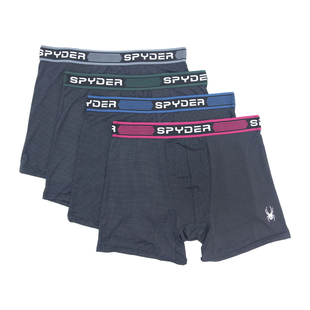 Pack de 4 boxers briefs Spyder negros mini print para hombre - Siman ...