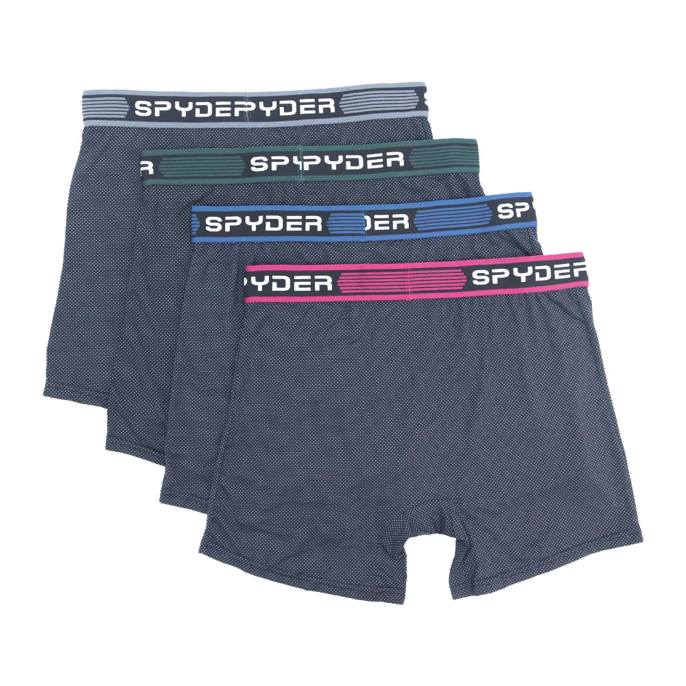 Pack de 4 boxers briefs Spyder negros mini print para hombre - Siman ...