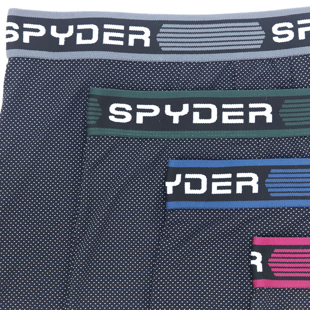 Pack de 4 boxers briefs Spyder negros mini print para hombre - Siman ...