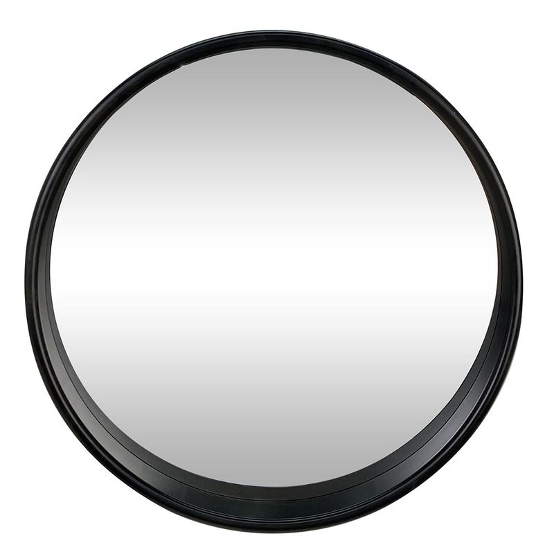 Espejo circular con marco negro 50x5 cm