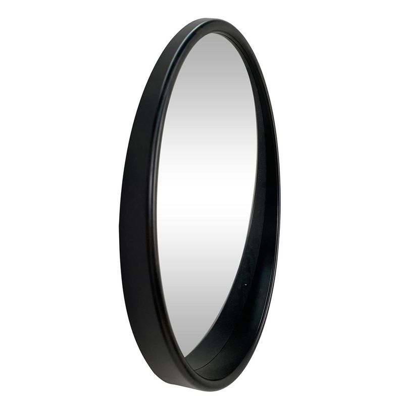 Espejo circular con marco negro 50x5 cm