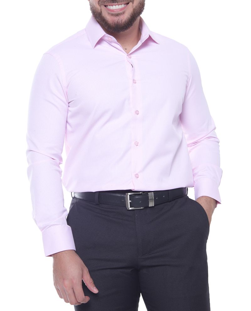 Camisa de vestir Unexpected rosada con textura para hombre