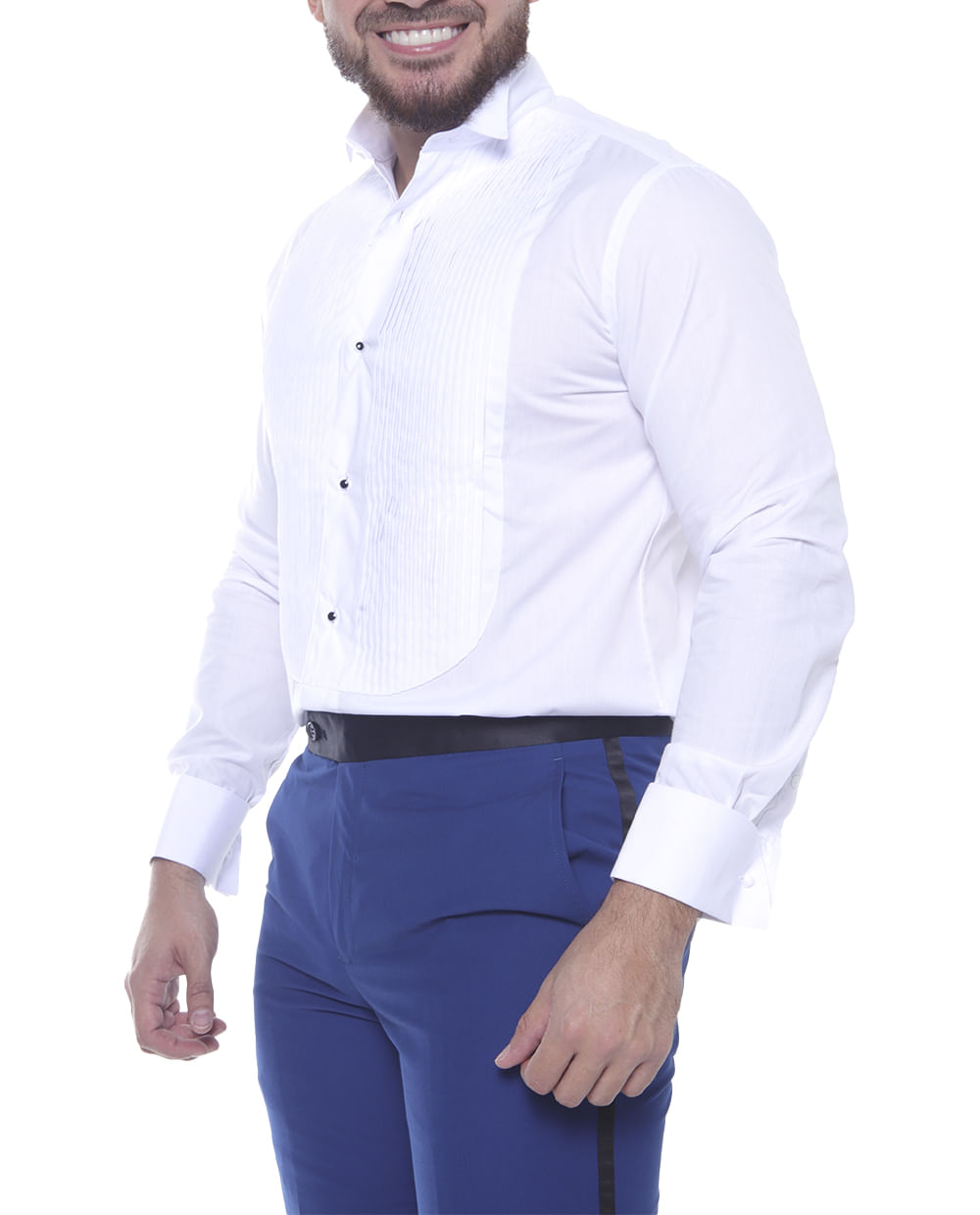 Camisa para smoking Unexpected slim fit blanca plisada para hombre ...
