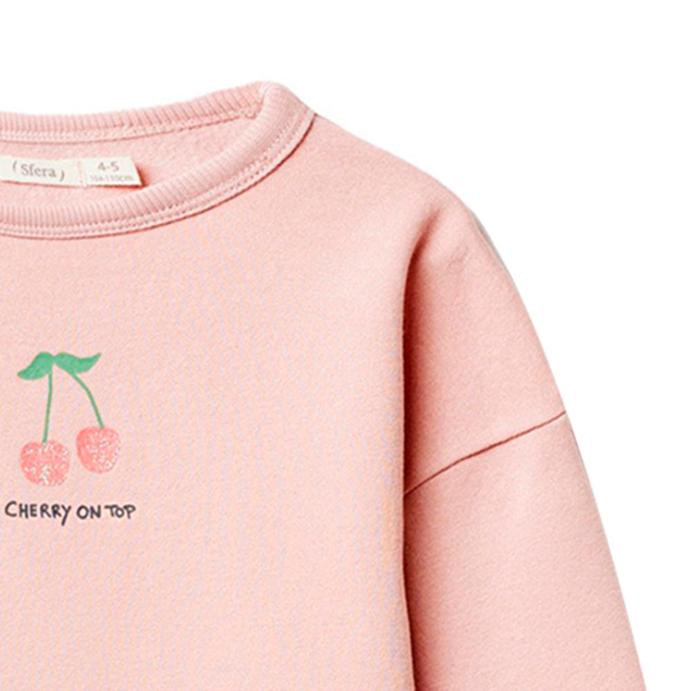 Suéter rosado con estampado de cerezas para niña - Siman El Salvador