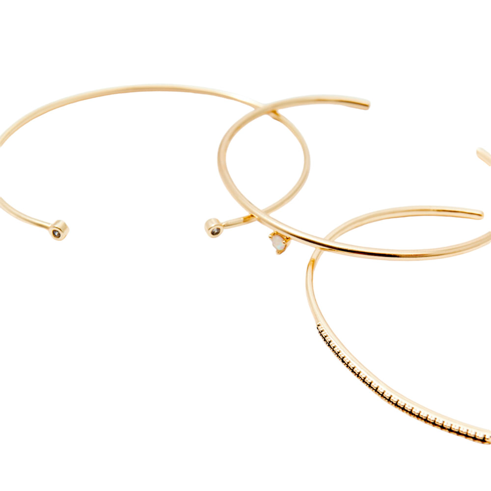 Set 3 pulseras doradas para mujer - Siman El Salvador