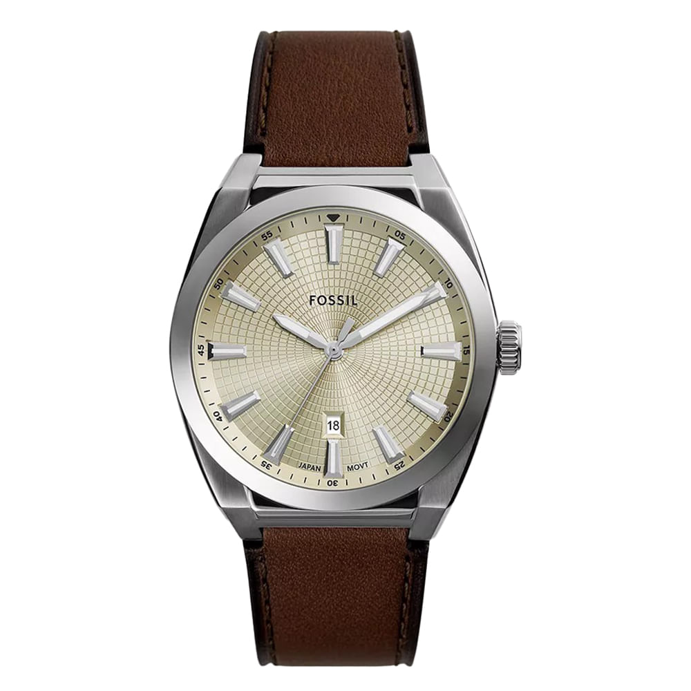 Reloj Fossil análogo de cuero café para hombre - Siman Costa Rica