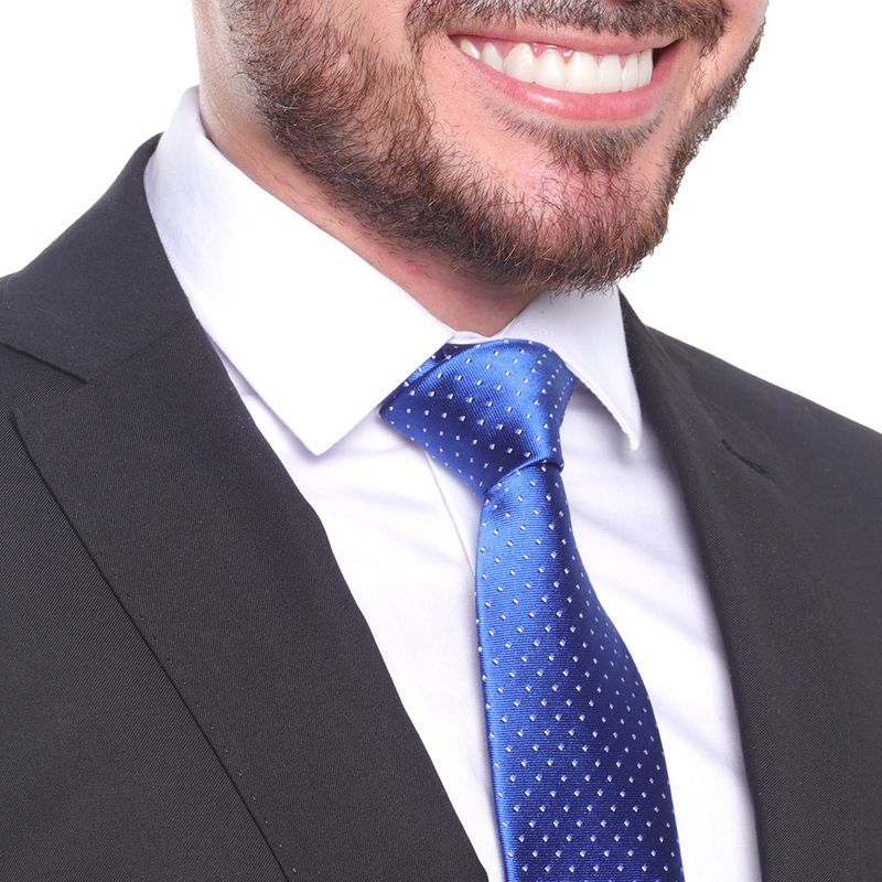 Corbata Zanetti Blue regular fit azul royal mini print para hombre ...