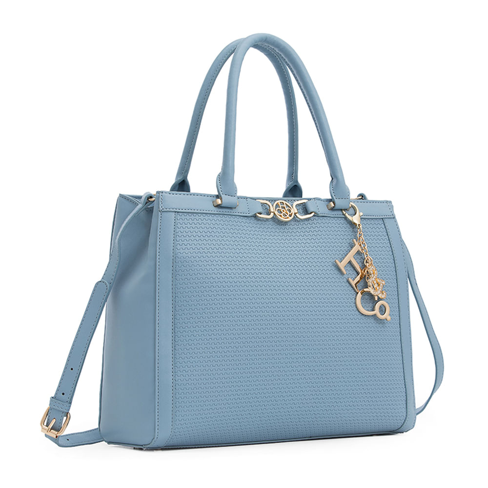 Cartera satchel H&Co color celeste para mujer - Siman Costa Rica