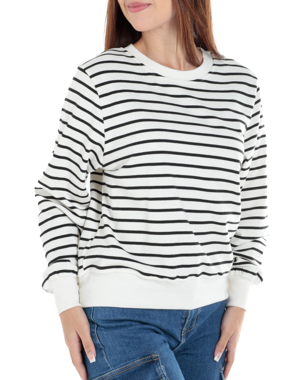 Suéter Active Basic pull over rayado para mujer