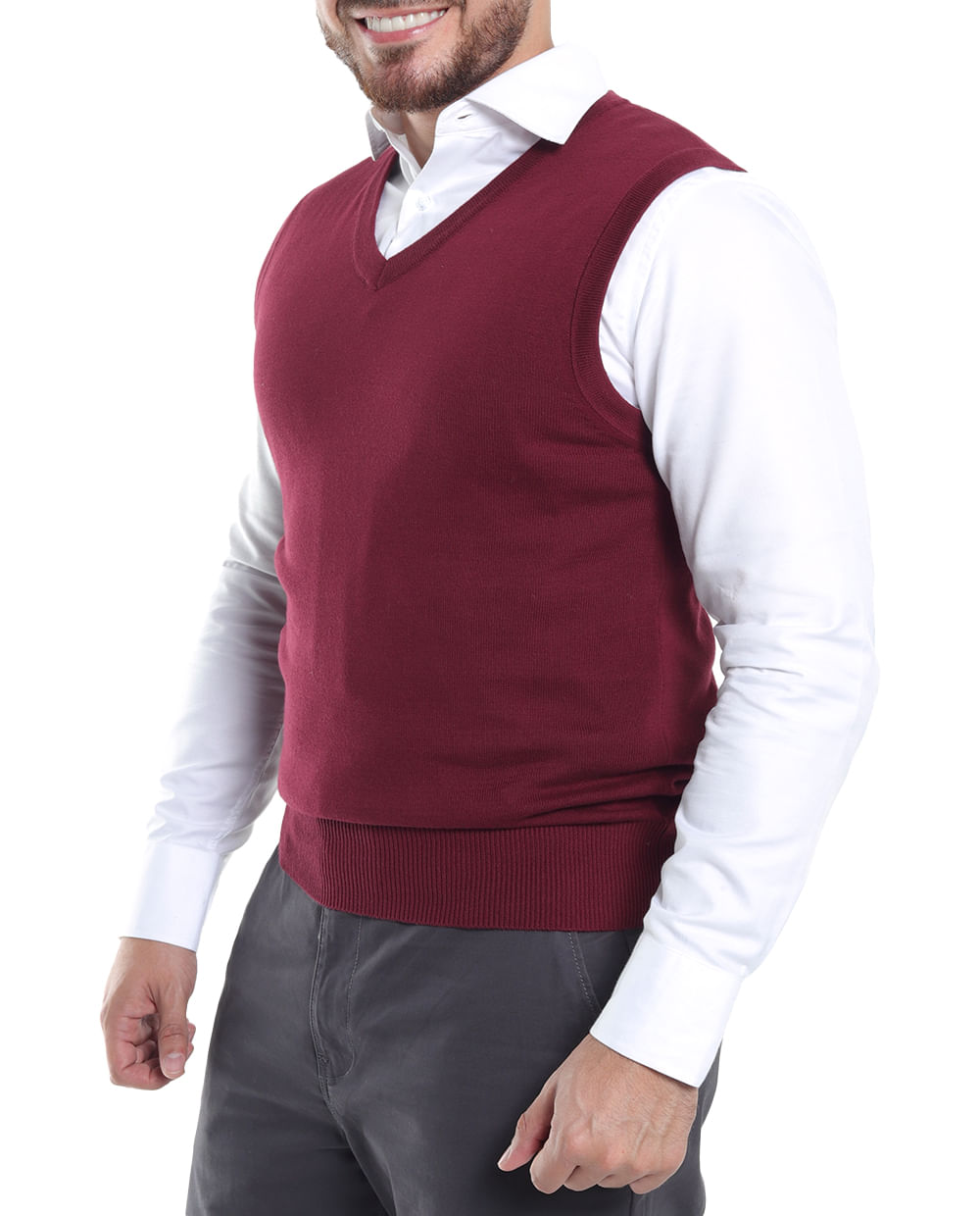 Chaleco Gents rojo oscuro con textura para hombre - Siman El Salvador