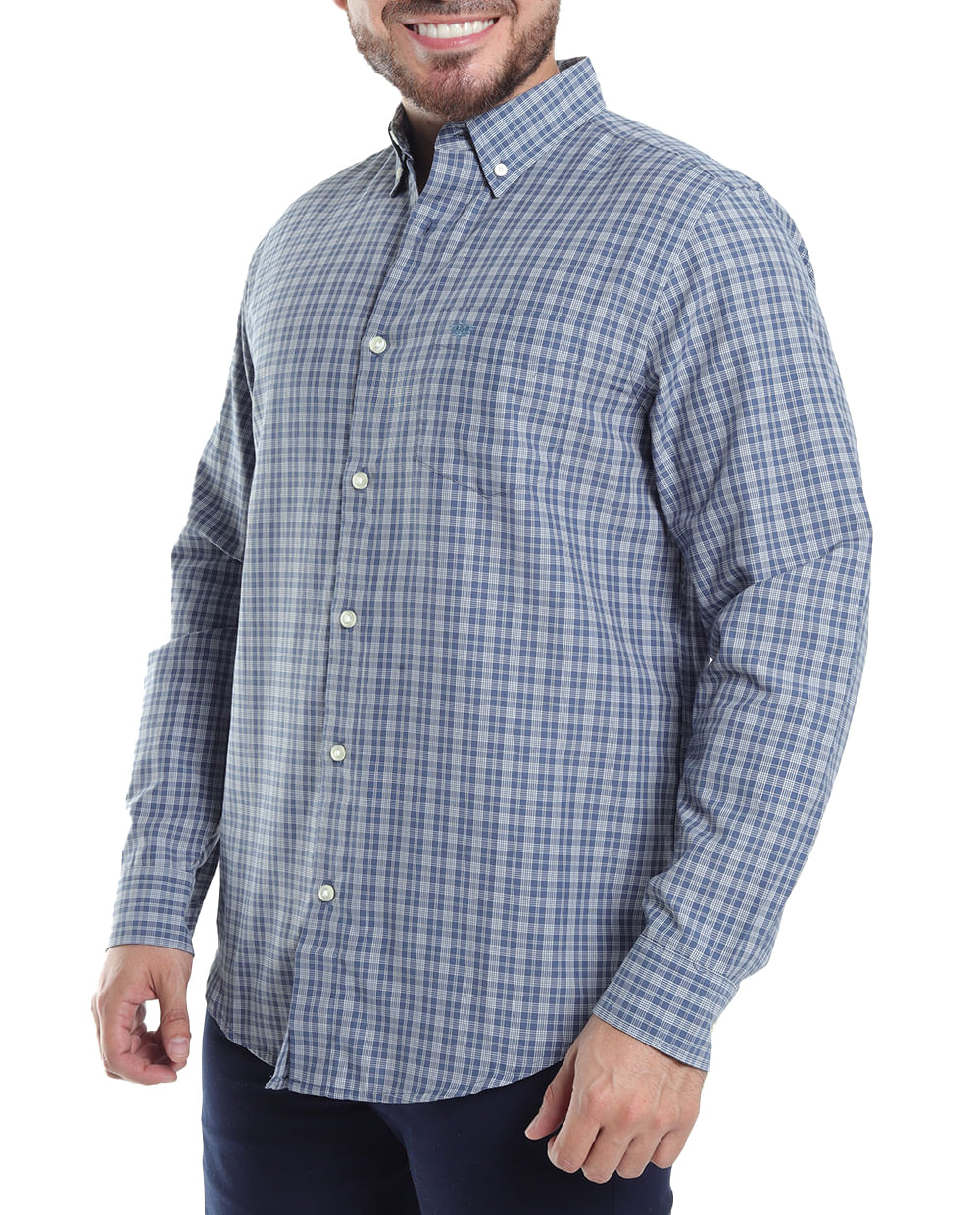 Camisa casual Dockers azul navy cuadriculada para hombre