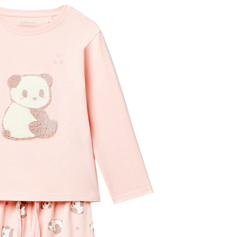 Pijama rosada con estampado de oso panda para niña - Siman El Salvador