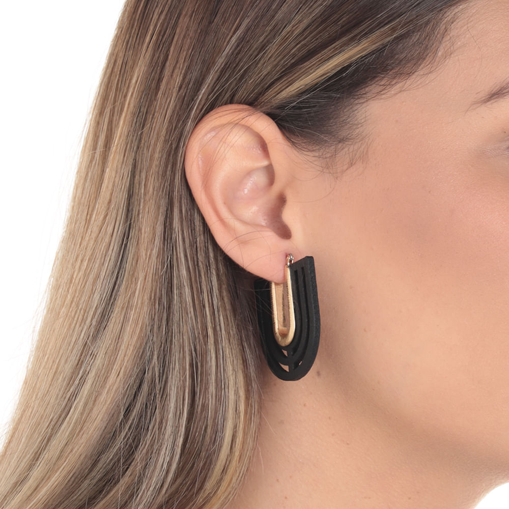 Aretes largos negros para dama - Siman Costa Rica