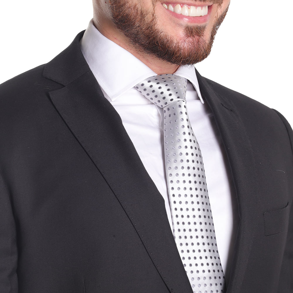 Corbata regular fit Oscar de la Renta plateada de puntos para hombre ...