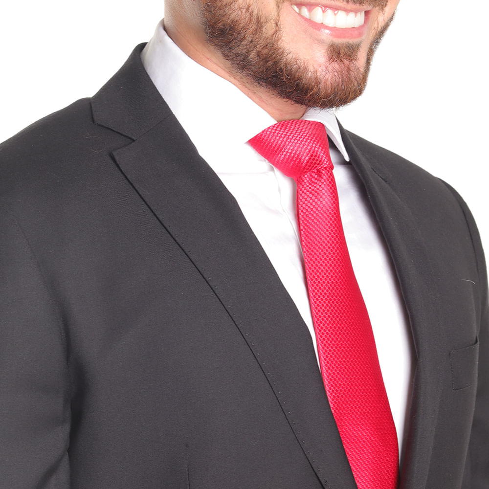 Corbata regular fit Oscar de la Renta roja de puntos para hombre