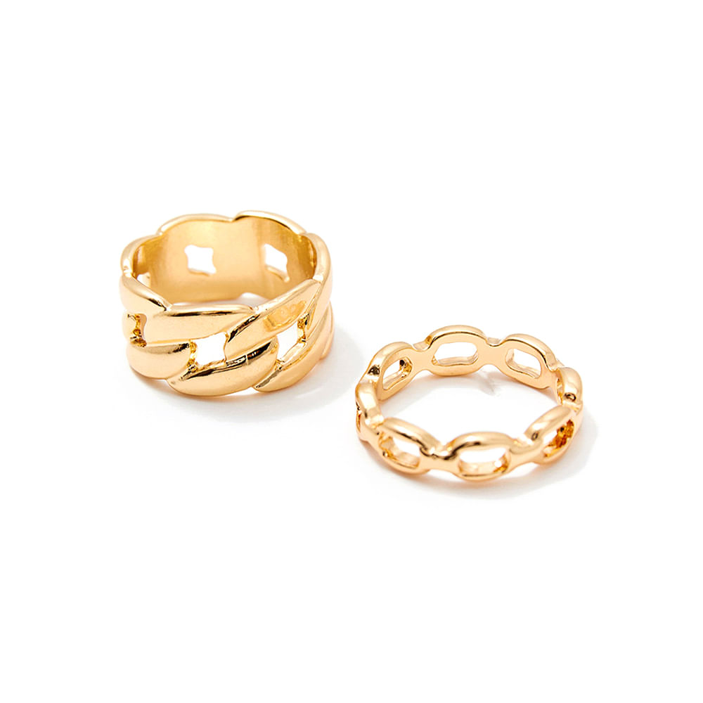 Set de 4 anillos dorados para mujer - Siman Guatemala