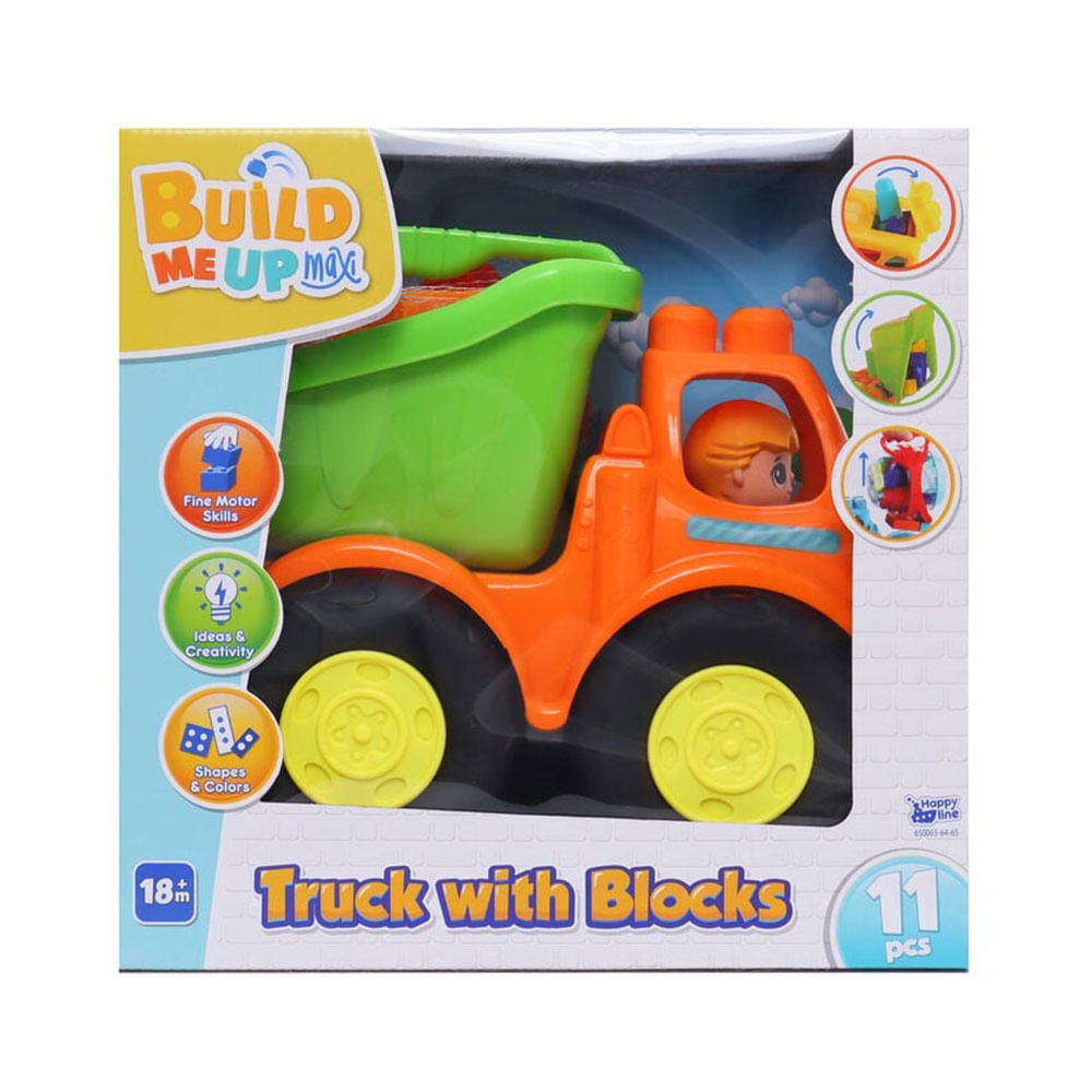 Build Me Up Maxi Bloques Set Camión Construcción 11 Piezas Surtido