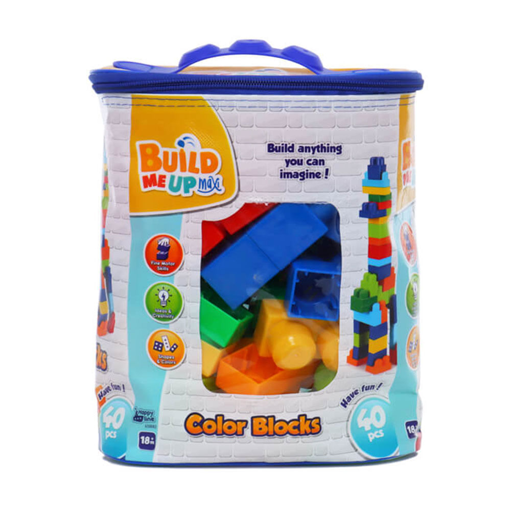 Build Me Up Maxi Bloques Set Bolsa Celeste 40 Piezas - Siman Guatemala