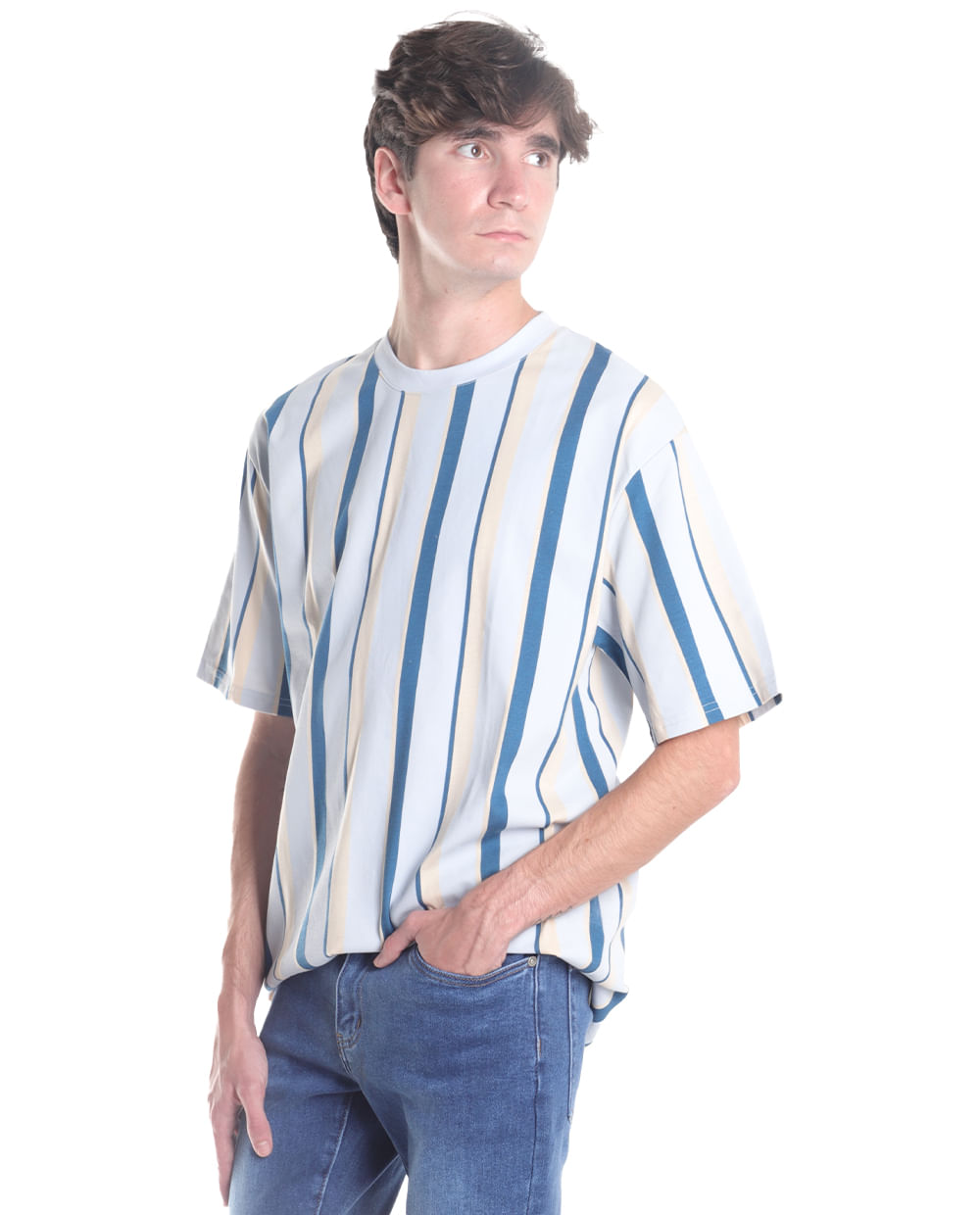 Camiseta Orange multicolor rayada para hombre - Siman El Salvador