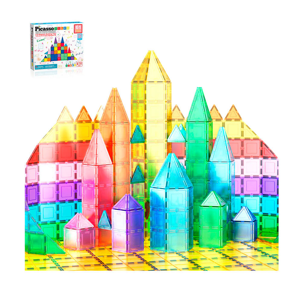 Picasso Tiles Set Armable Magnético 61Pcs Mosaicos - Siman Costa Rica