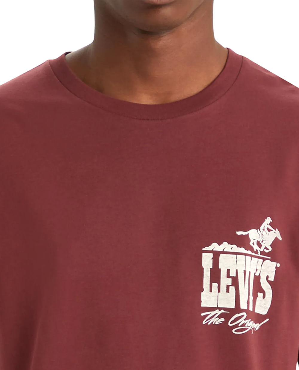 Camiseta Levi's rojo vino estampada para hombre