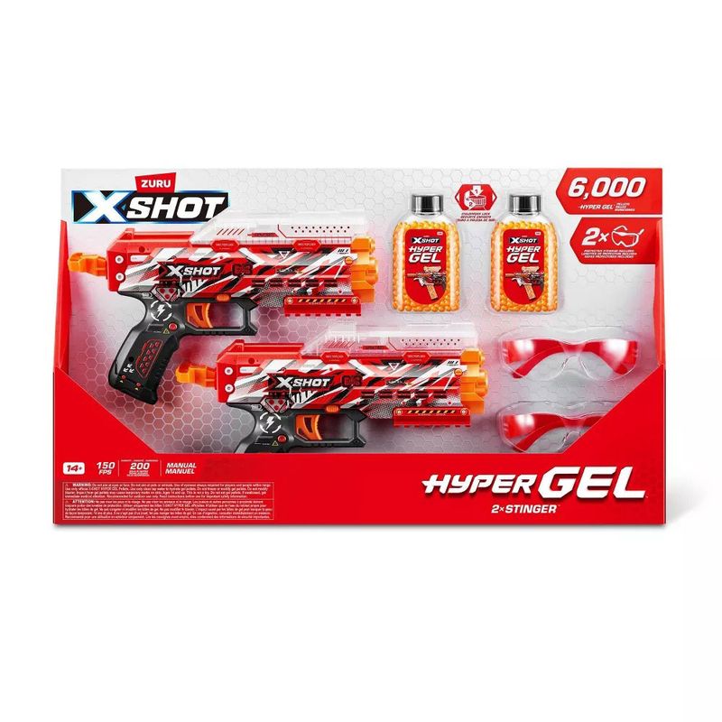 Zuru X-Shot-Hyper Set 2 Lanzadores Hyper & Stinger 6000 Bolitas de Gel ...
