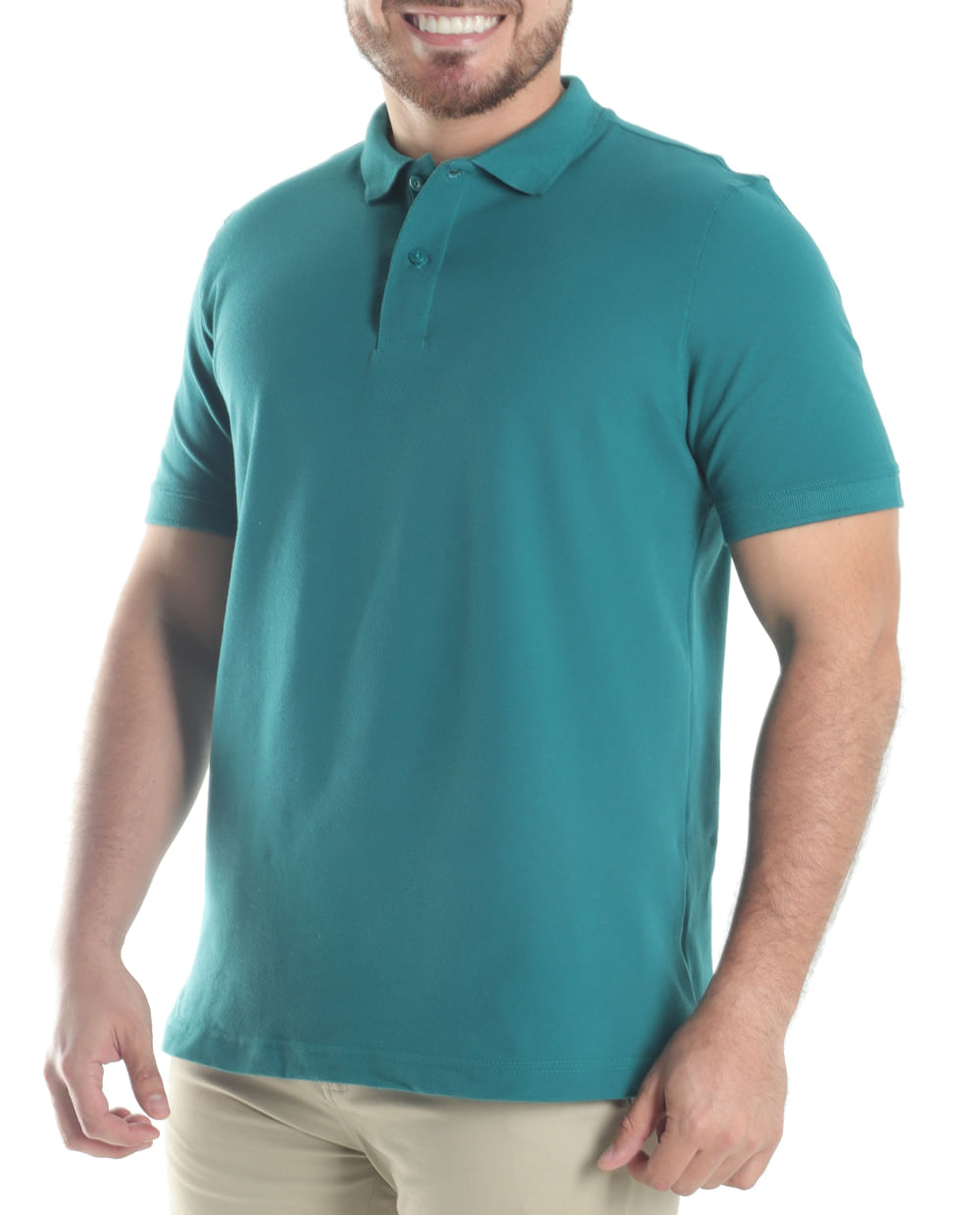 Camisa polo básica Gents turquesa texturizada para hombre - Siman El ...